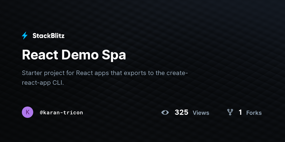 React Demo Spa - StackBlitz