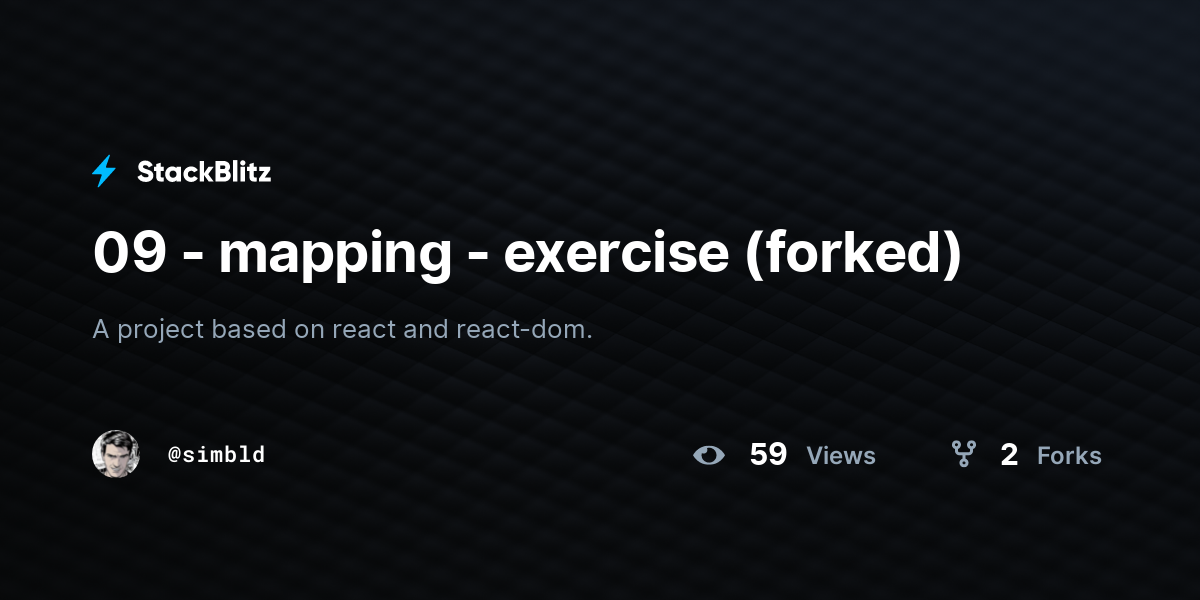 09 - mapping - exercise (forked) - StackBlitz 09 - mapping - exercise (forked) - StackBlitz