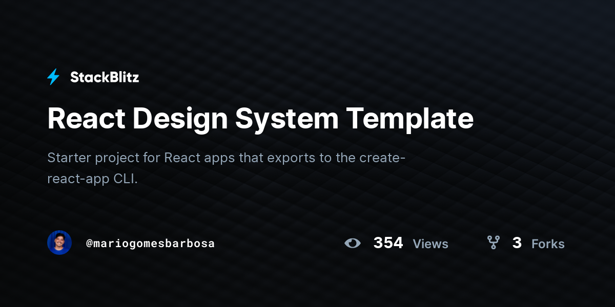 React Design System Template - StackBlitz