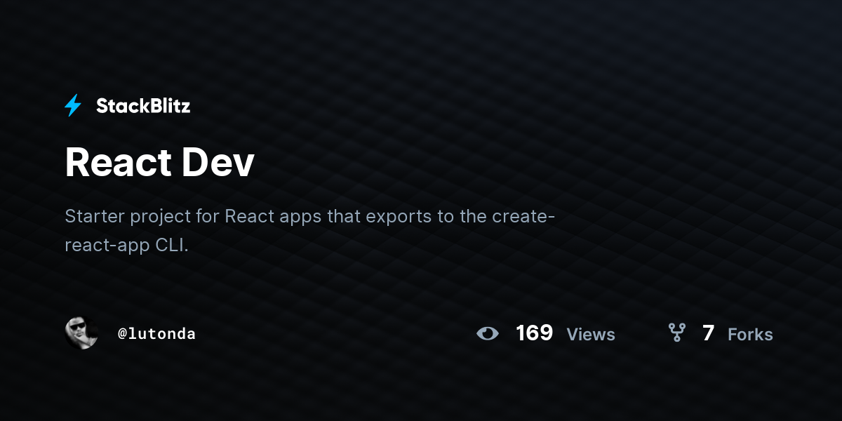 React Dev - StackBlitz