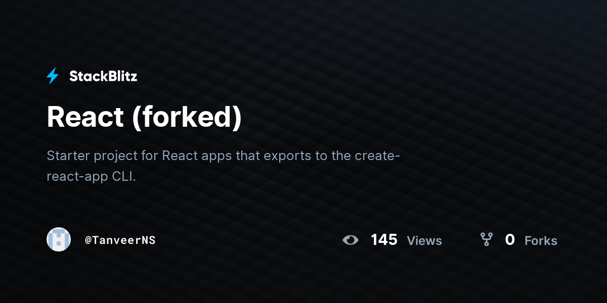 React (forked) - StackBlitz