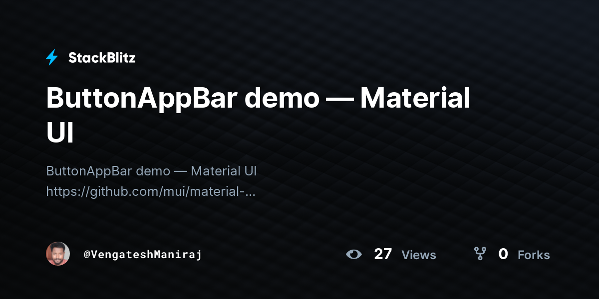 ButtonAppBar demo — Material UI - StackBlitz