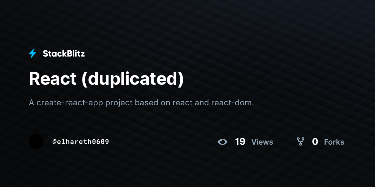 React (duplicated) - StackBlitz