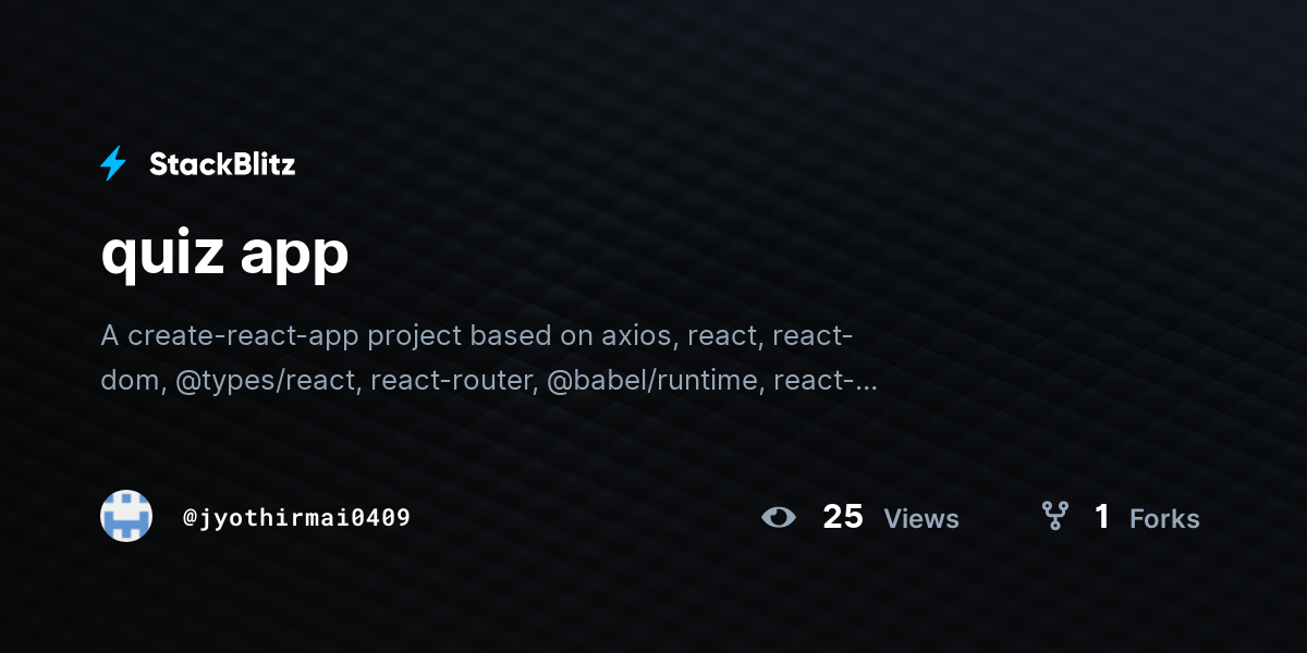 quiz app - StackBlitz