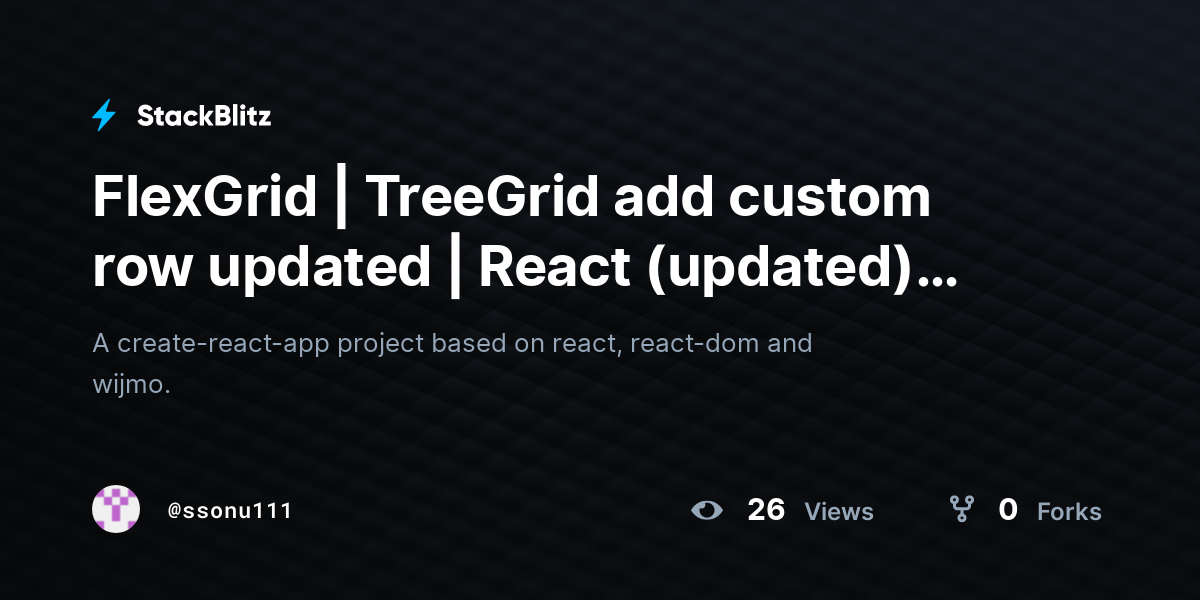 FlexGrid | TreeGrid add custom row updated | React (updated) (forked) - StackBlitz