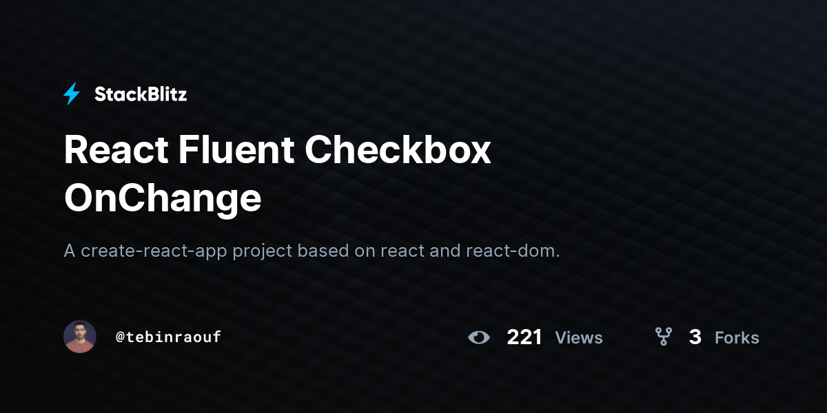 React Fluent Checkbox OnChange - StackBlitz