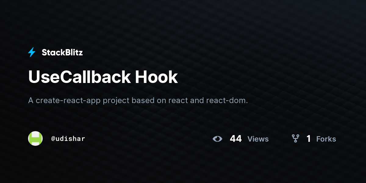 Usecallback Hook Stackblitz