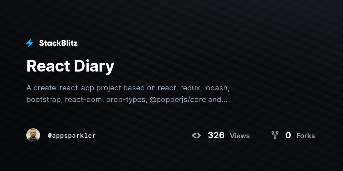 React Diary - StackBlitz