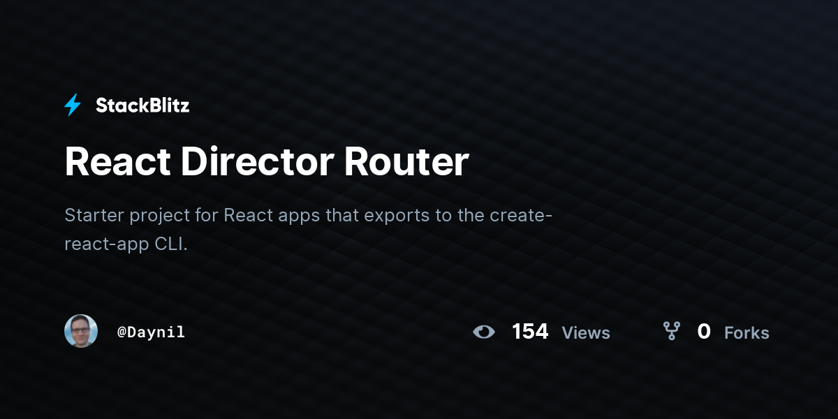 React Director Router - StackBlitz