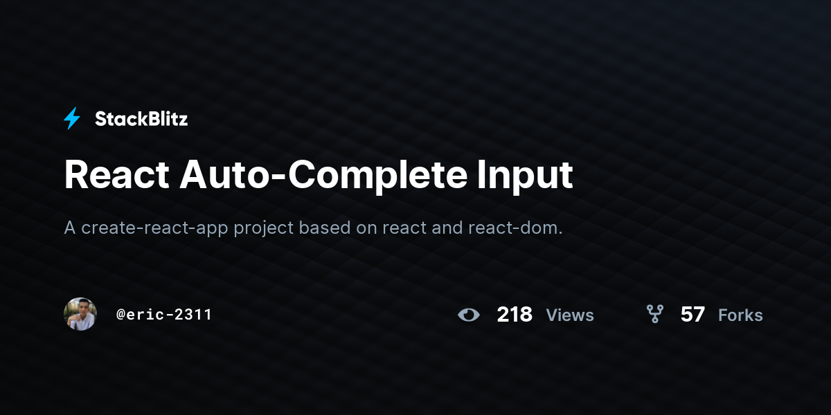 React Auto-Complete Input - StackBlitz