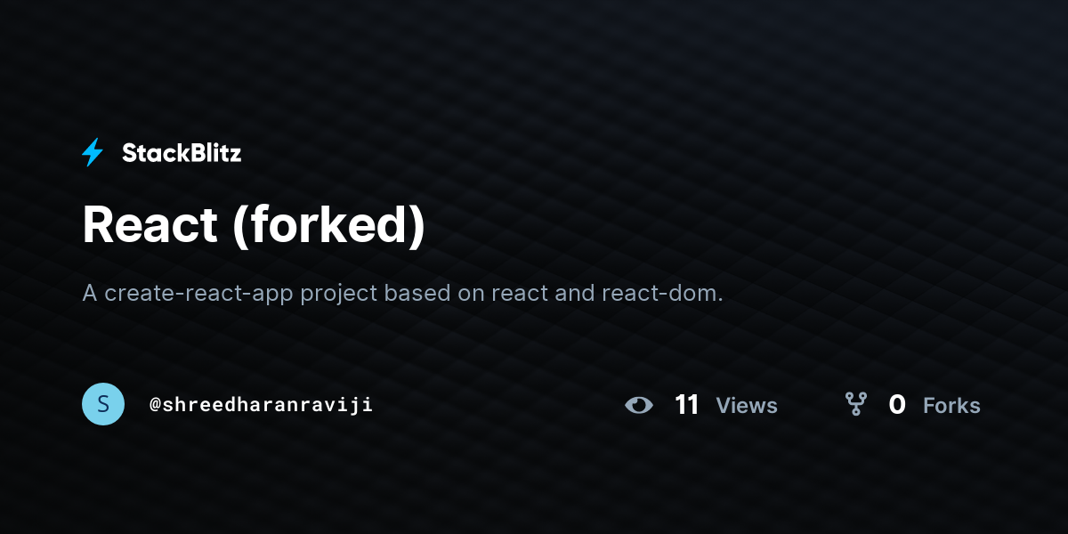 React (forked) - StackBlitz
