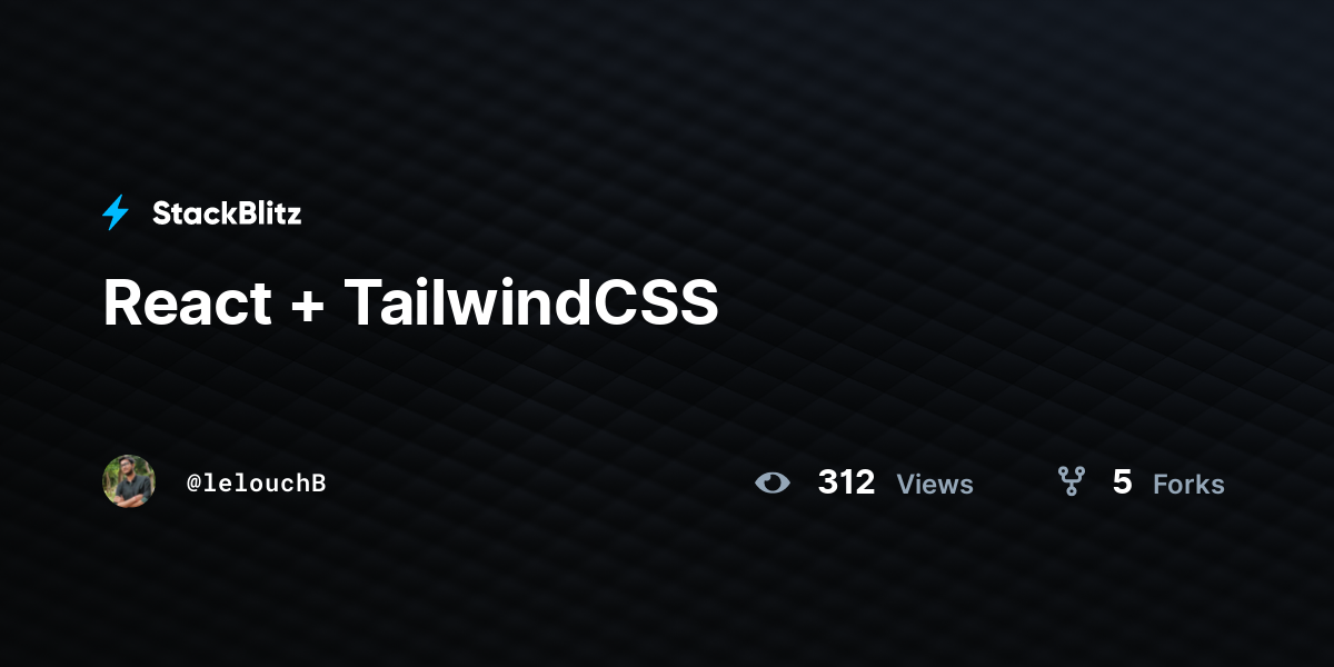 React Tailwindcss Stackblitz