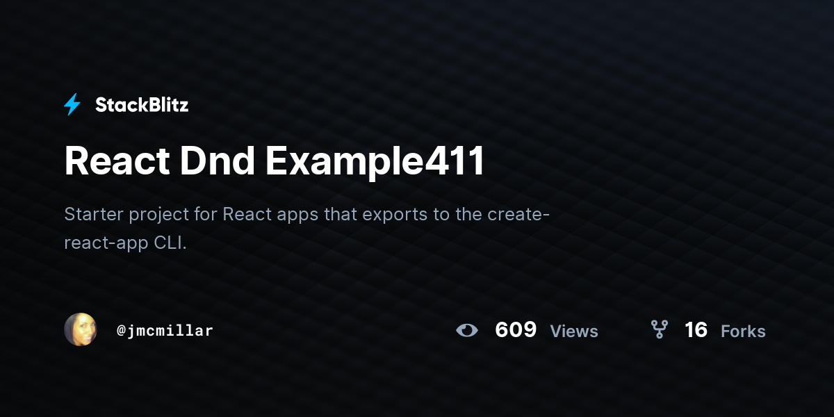 React Dnd Example411 Stackblitz
