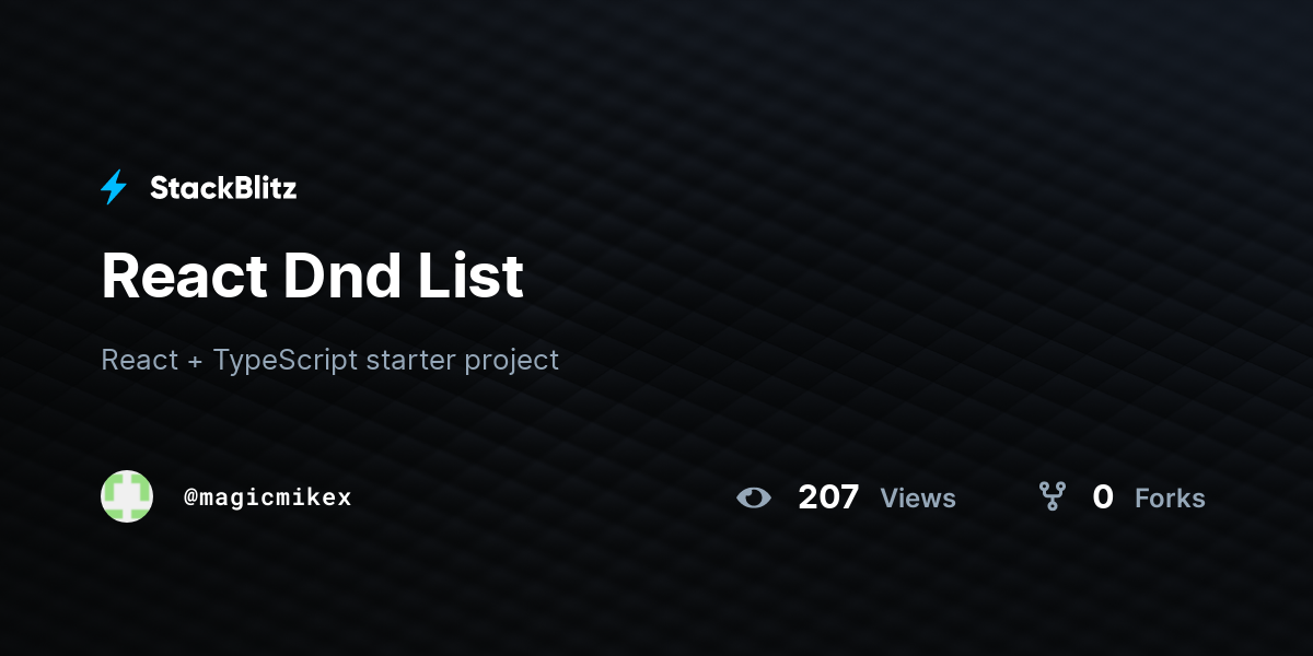 React Dnd List Stackblitz