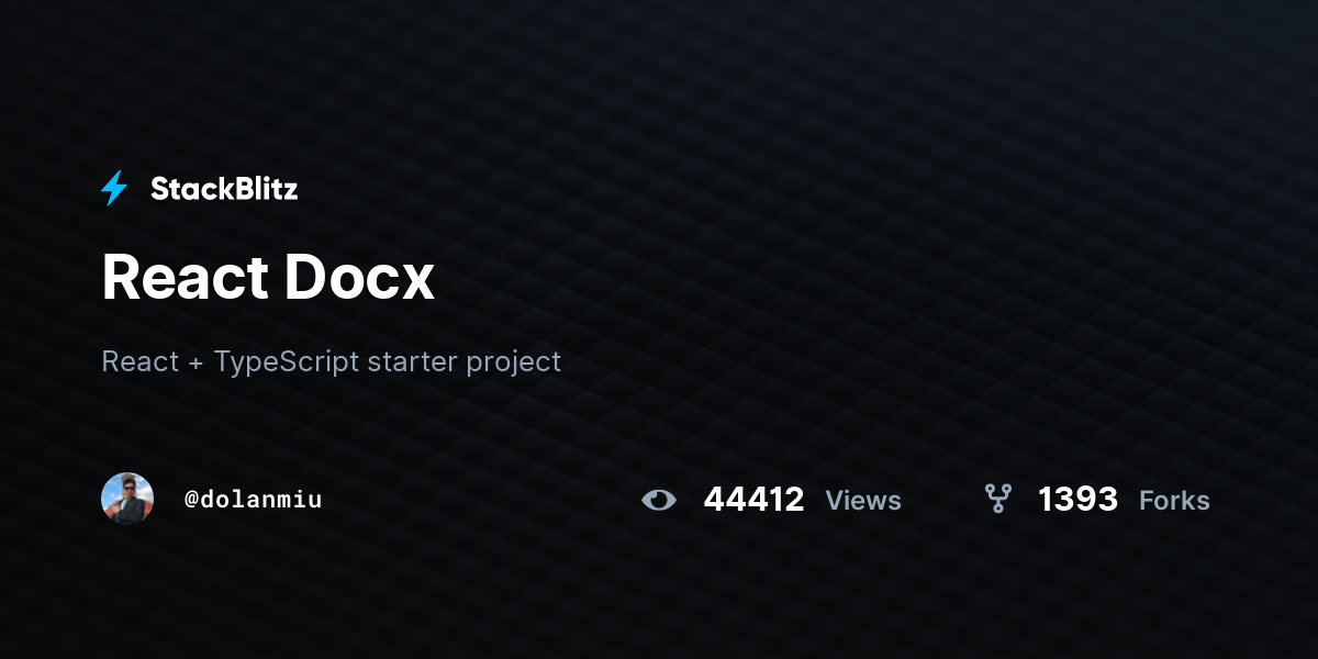 React Docx - StackBlitz