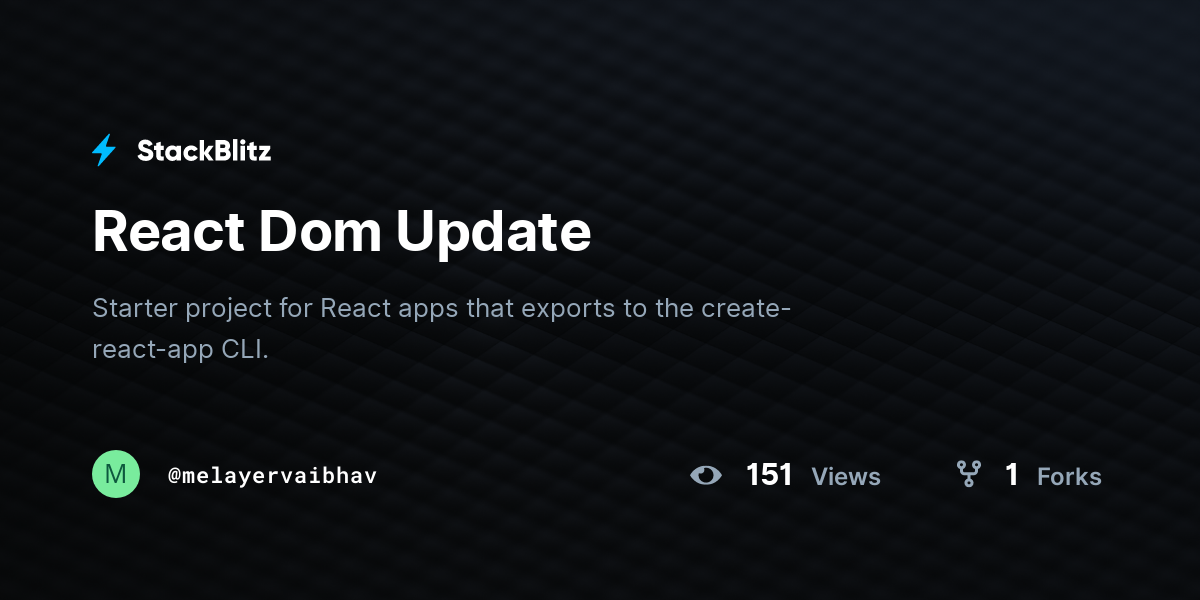 React Dom Update - StackBlitz