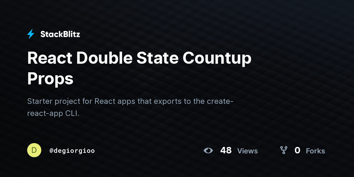 React Double State Countup Props - StackBlitz