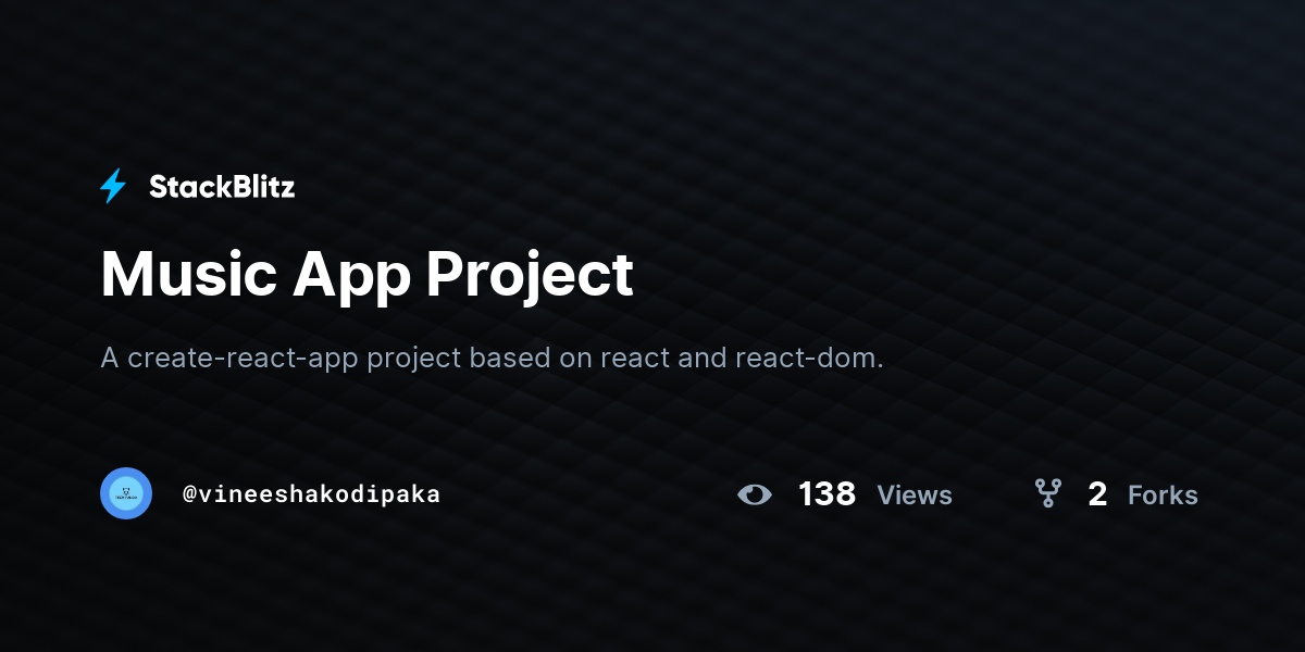 Music App Project - StackBlitz