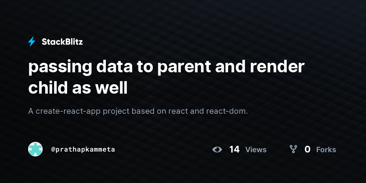 passing data to parent and render child as well - StackBlitz