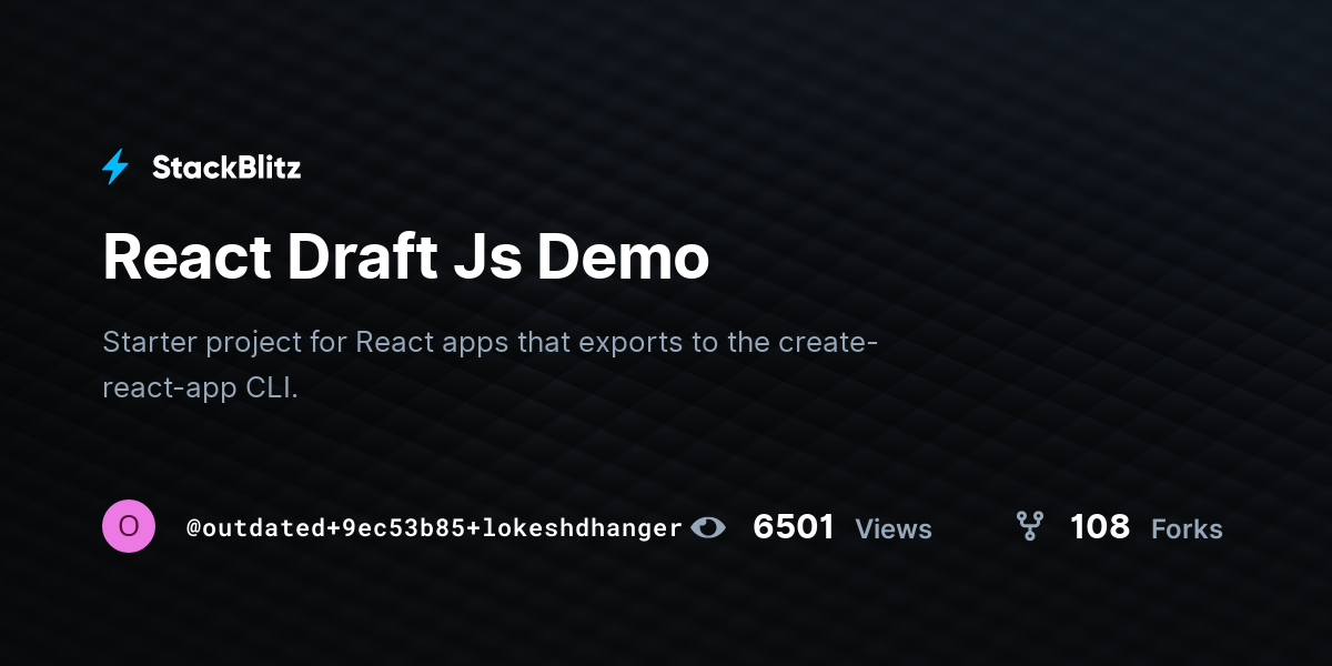 React Draft Js Demo - StackBlitz