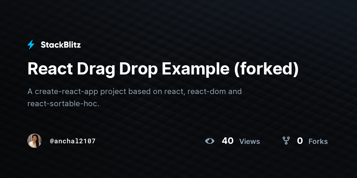 React Drag Drop Example (forked) - StackBlitz