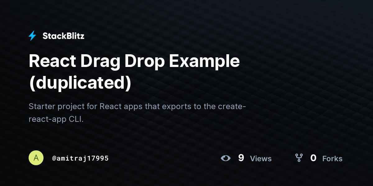 React Drag Drop Example (duplicated) - StackBlitz