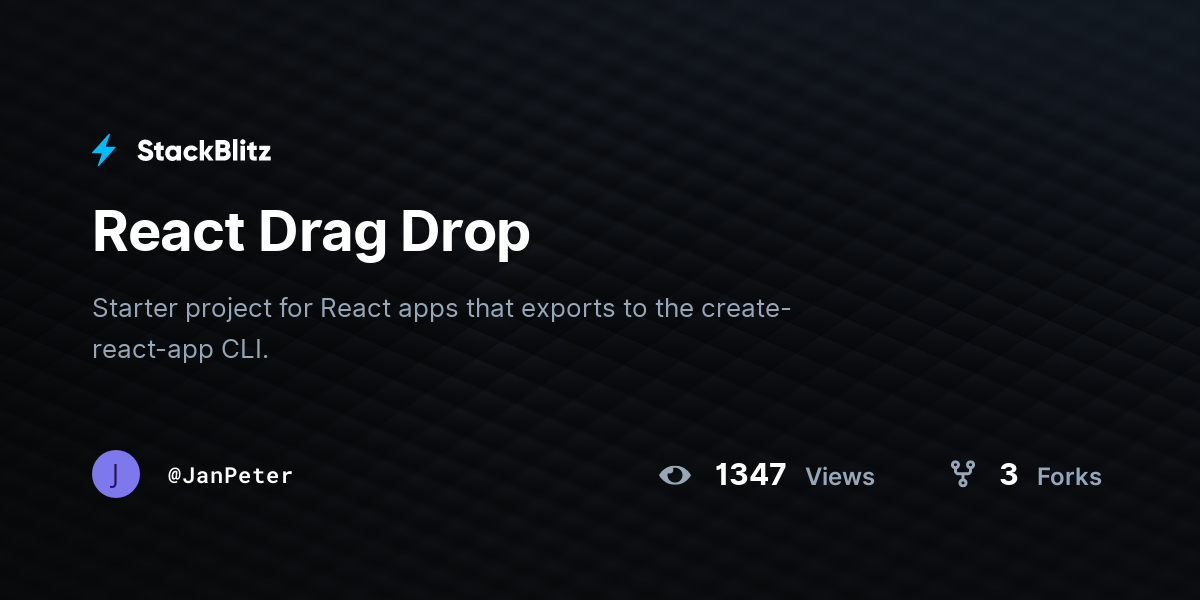 React Drag Drop - StackBlitz