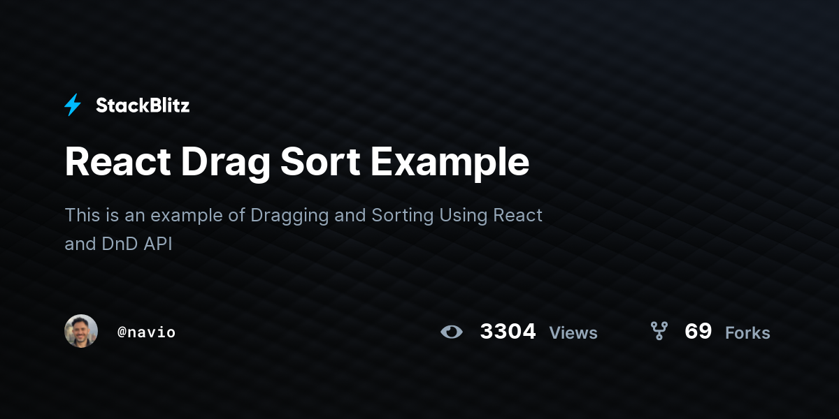 React Drag Sort Example - StackBlitz