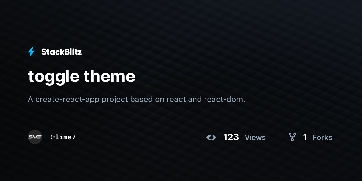 toggle theme - StackBlitz