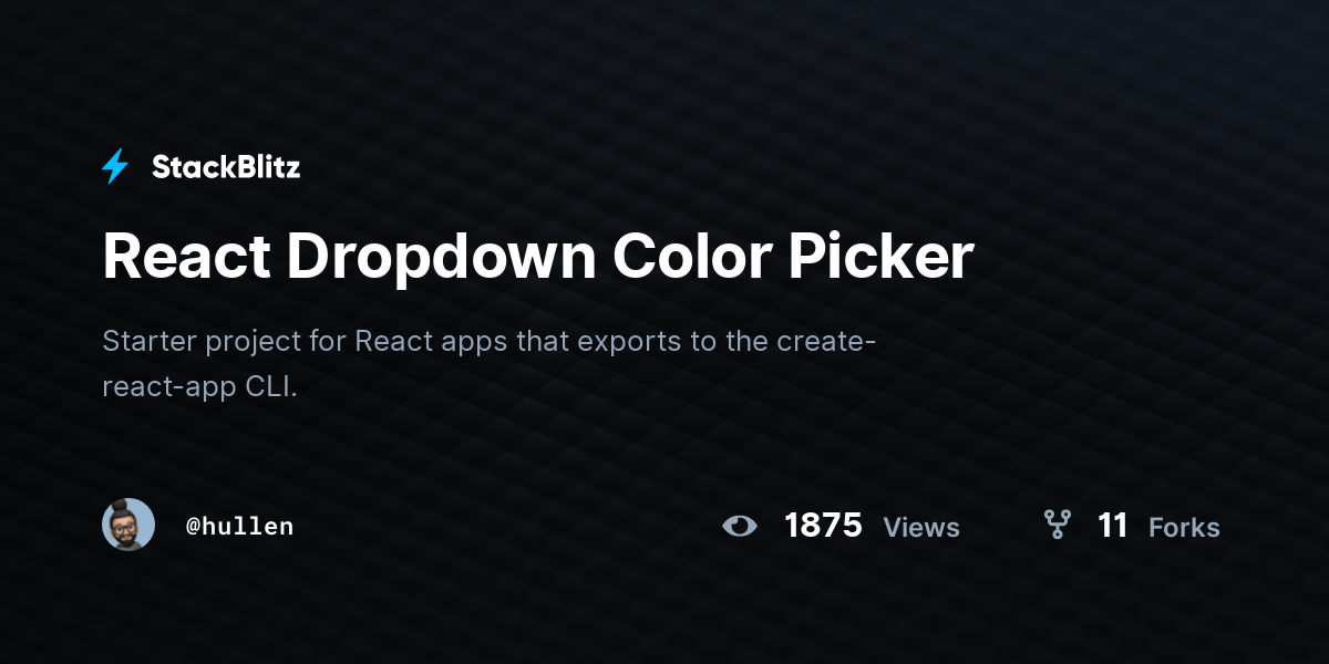 React Dropdown Color Picker - StackBlitz