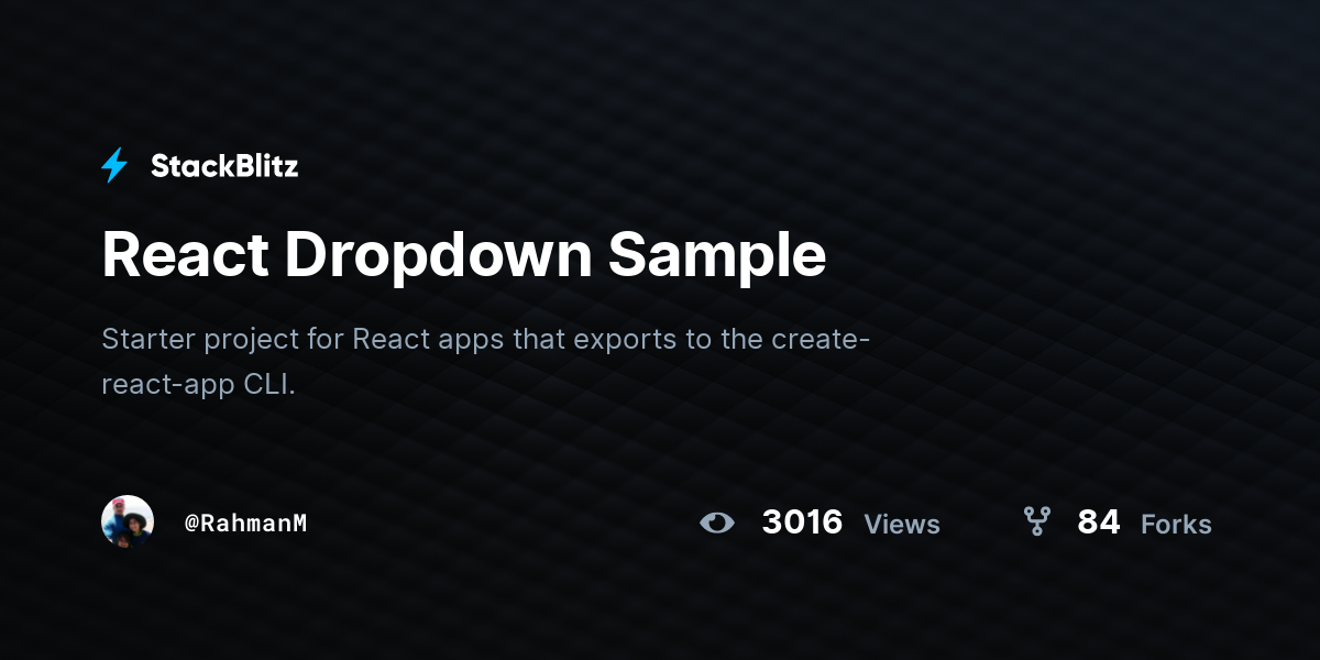React Dropdown Sample - StackBlitz