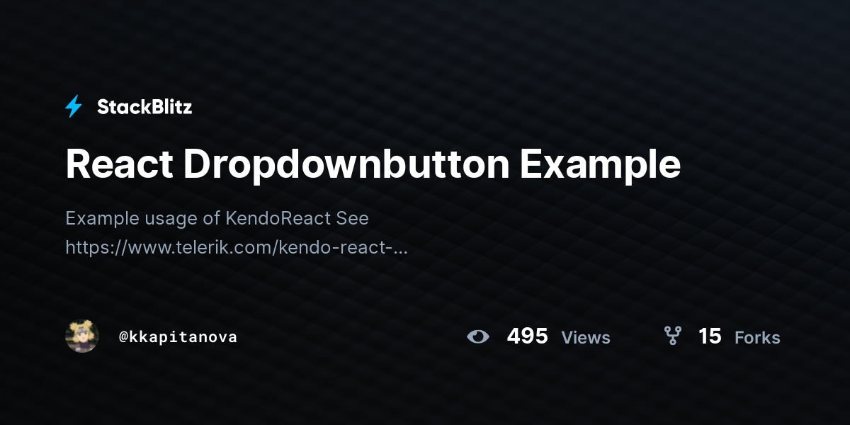 React Dropdownbutton Example - StackBlitz
