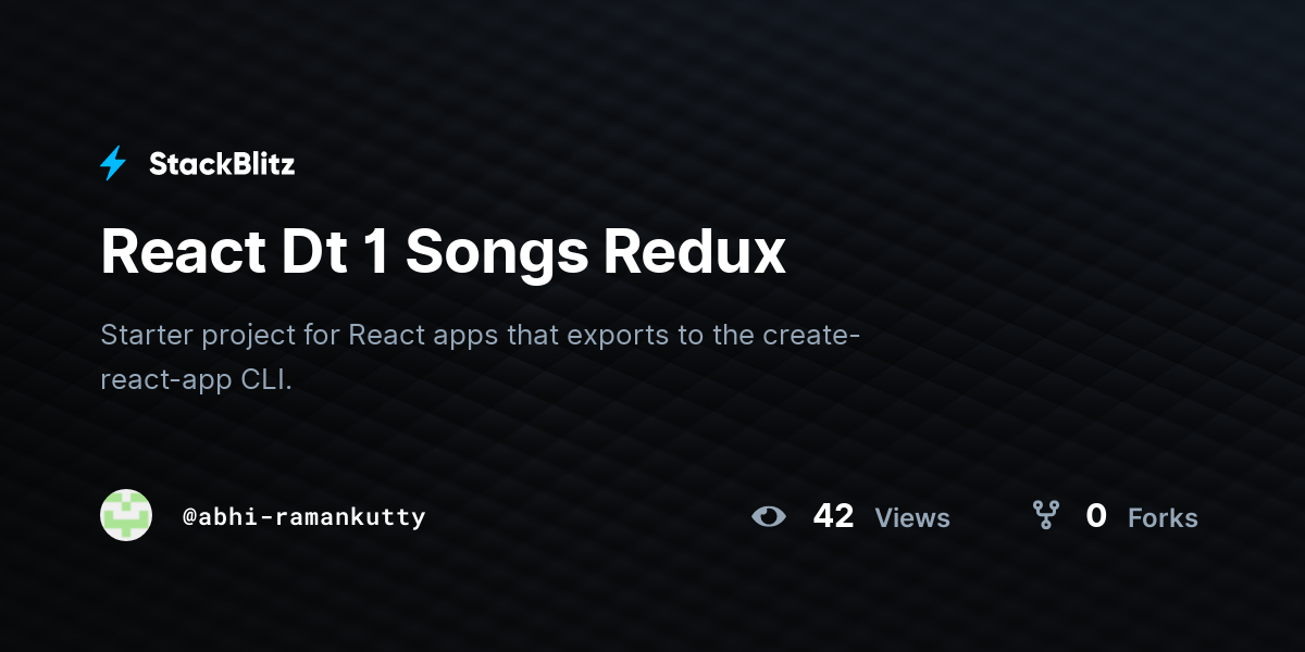 React Dt 1 Songs Redux - StackBlitz