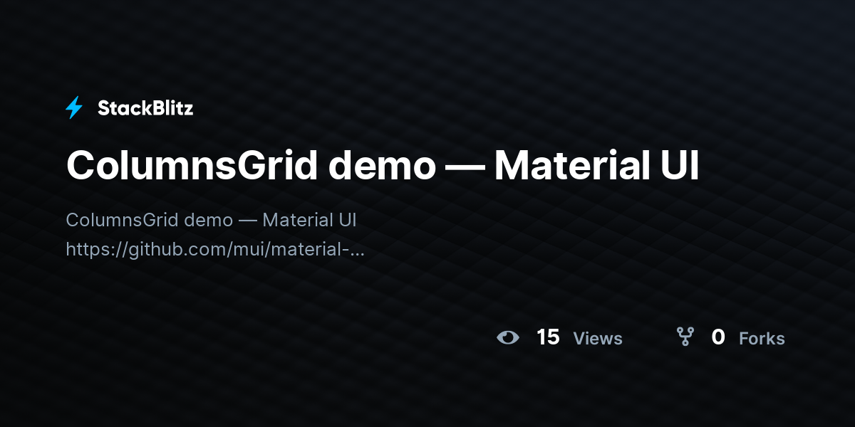ColumnsGrid demo — Material UI - StackBlitz