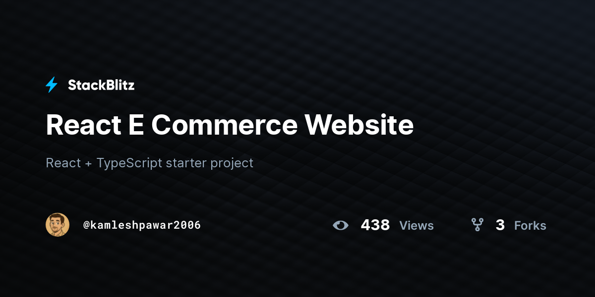 React E Commerce Website - StackBlitz