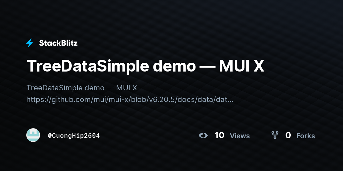 TreeDataSimple demo — MUI X - StackBlitz