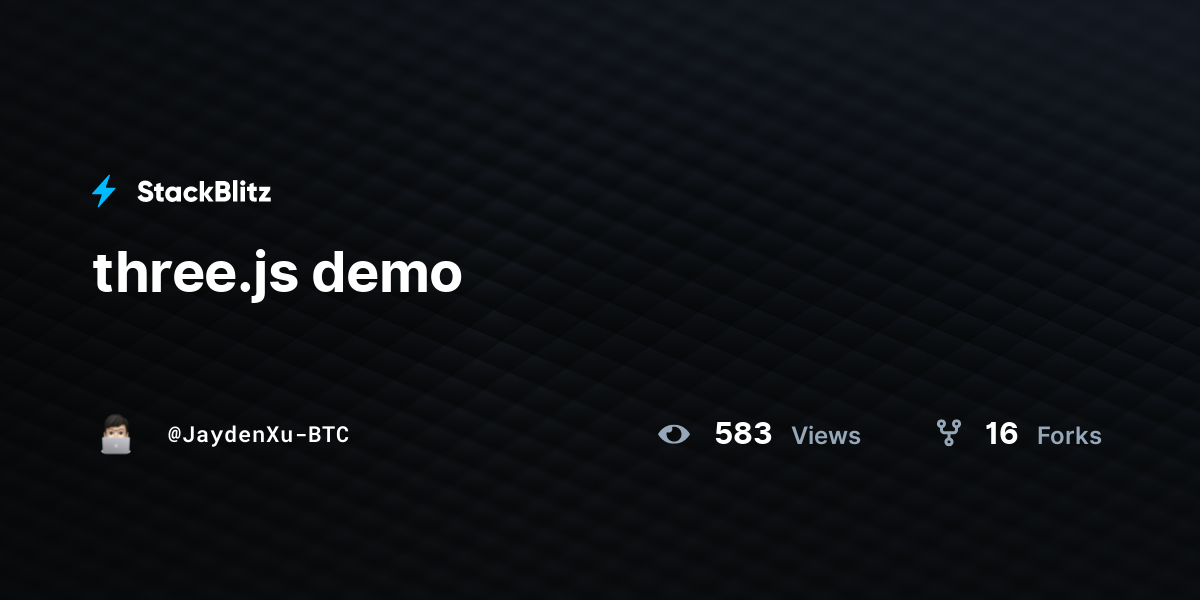 three.js demo - StackBlitz