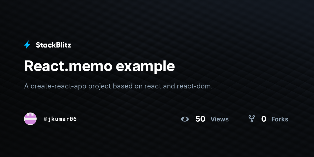 React Memo Example Stackblitz