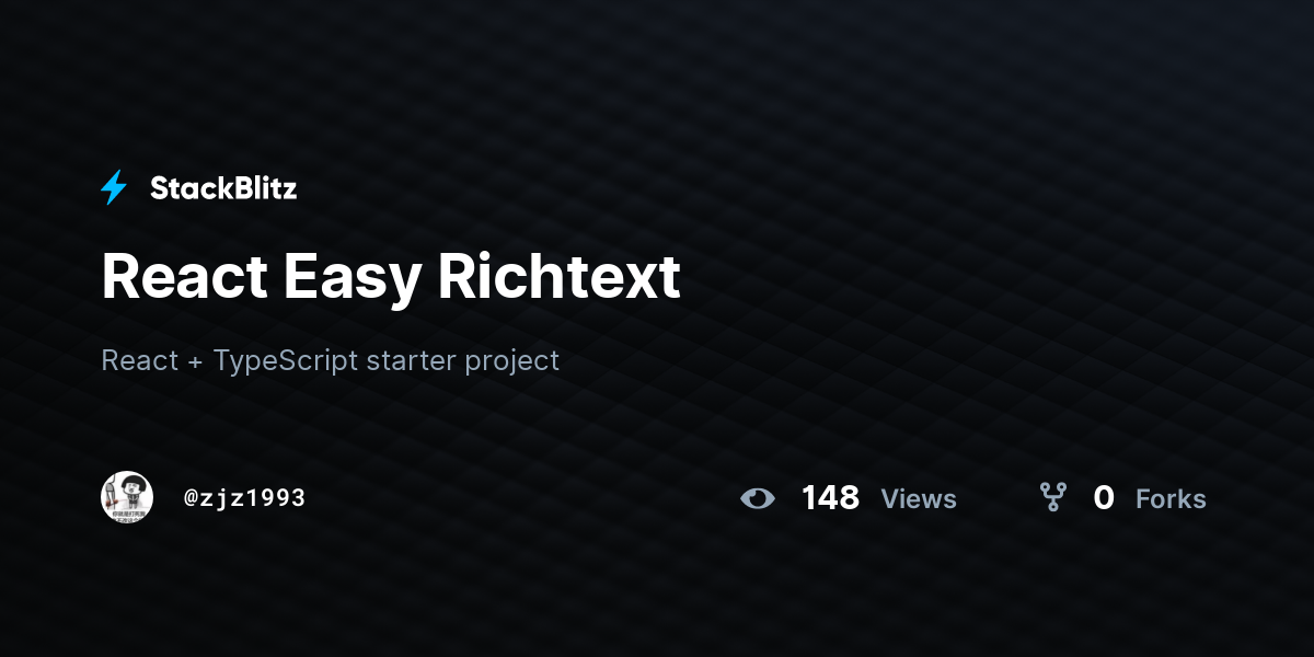 React Easy Richtext - StackBlitz