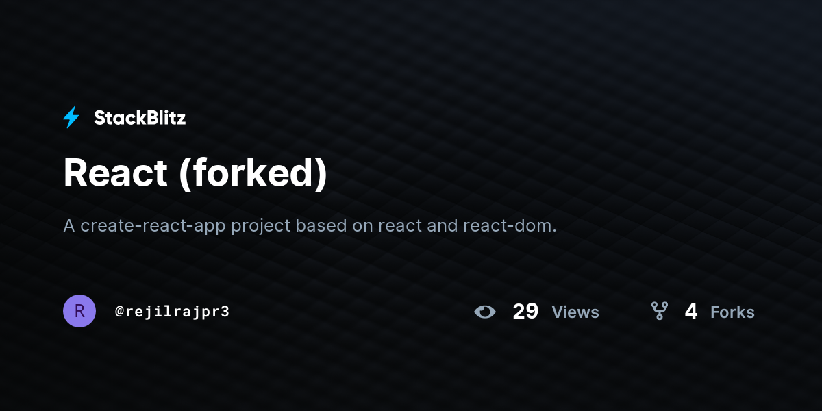 React (forked) - StackBlitz