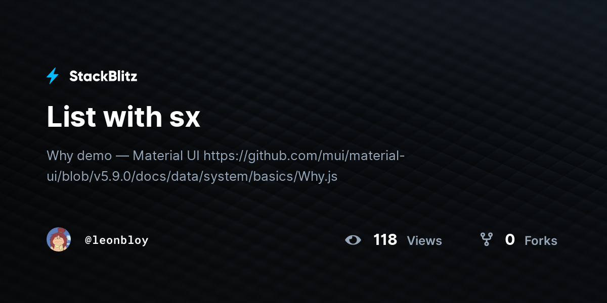 List with sx - StackBlitz