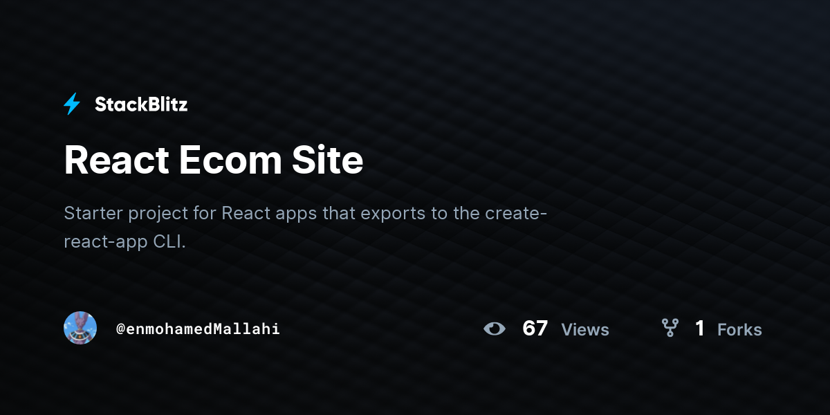React Ecom Site - StackBlitz