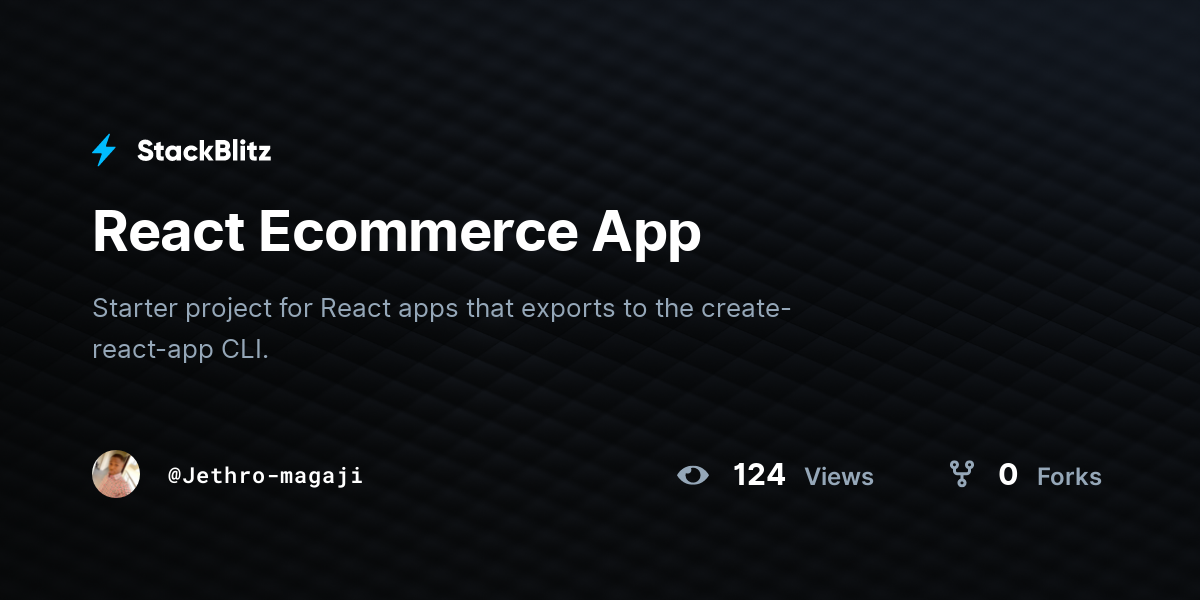 React Ecommerce App - StackBlitz