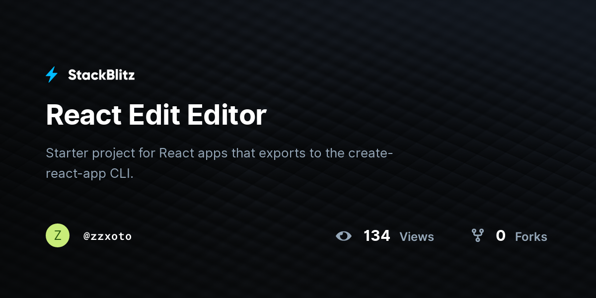 React Edit Editor - StackBlitz