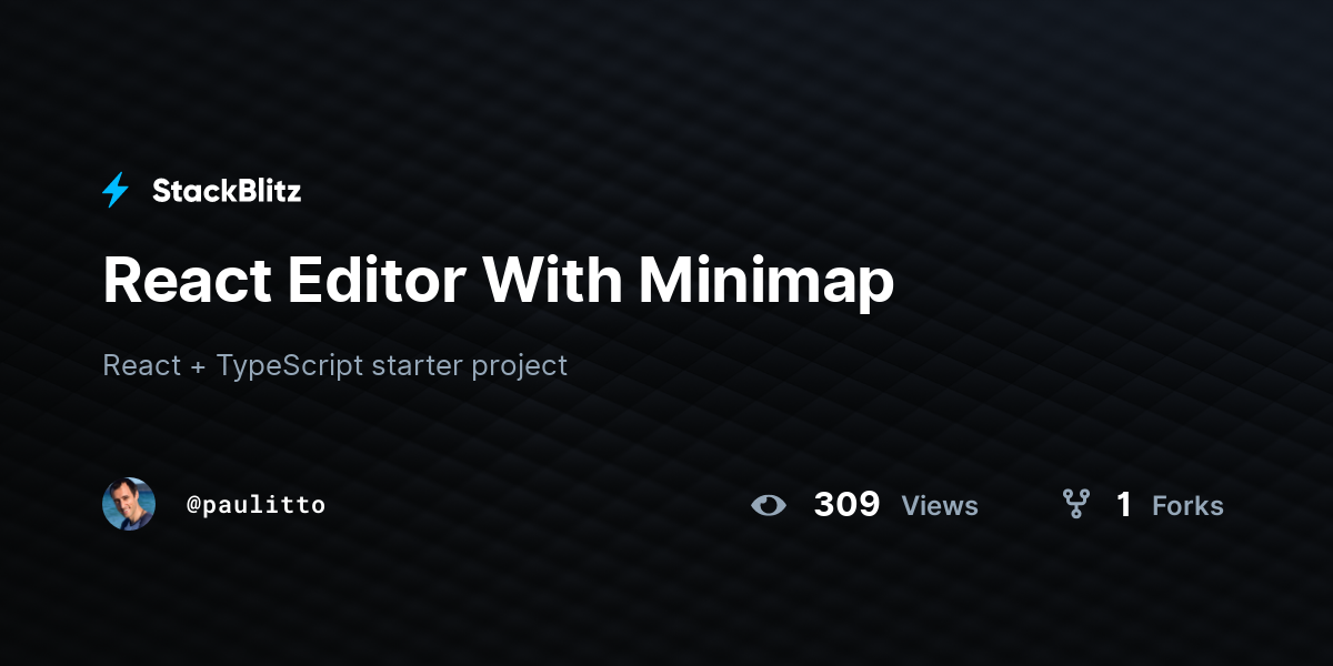 React Editor With Minimap - StackBlitz