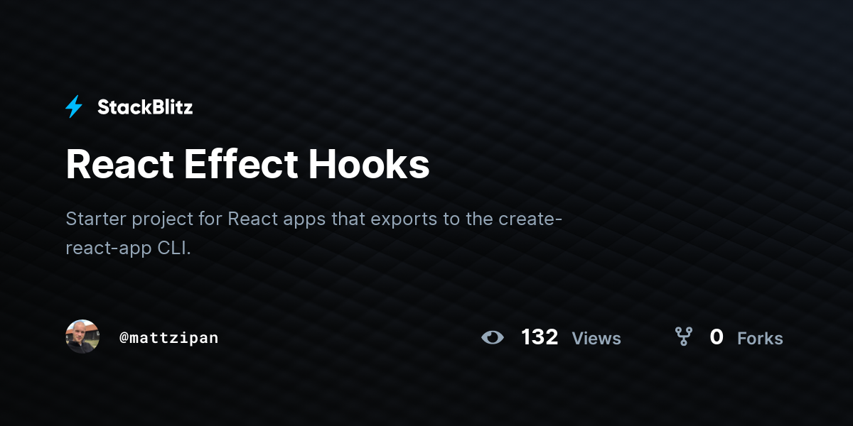 React Effect Hooks - StackBlitz