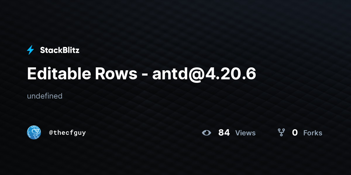 Editable Rows - antd@4.20.6 - StackBlitz
