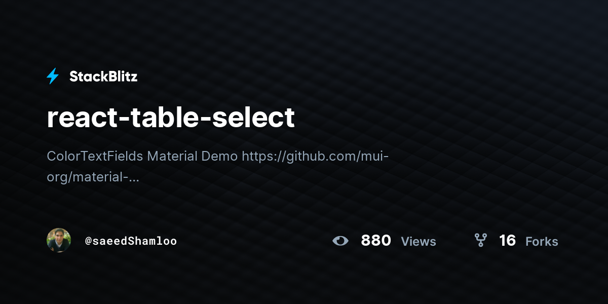 react-table-select - StackBlitz