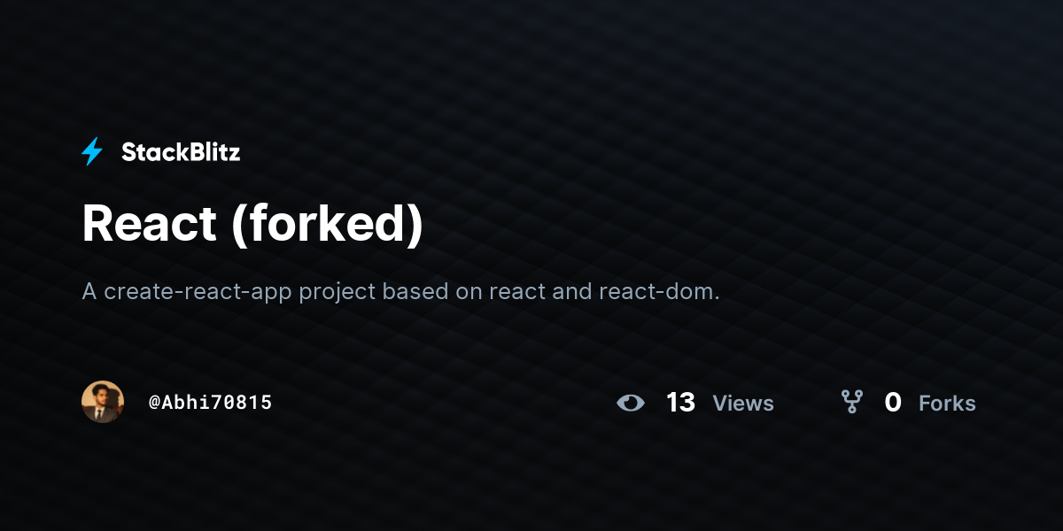 React (forked) - StackBlitz