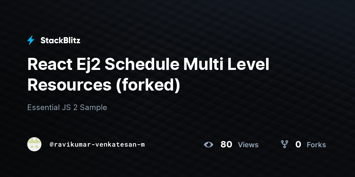 React Ej2 Schedule Multi Level Resources (forked) - StackBlitz React Ej2 Schedule Multi Level Resources (forked) - StackBlitz